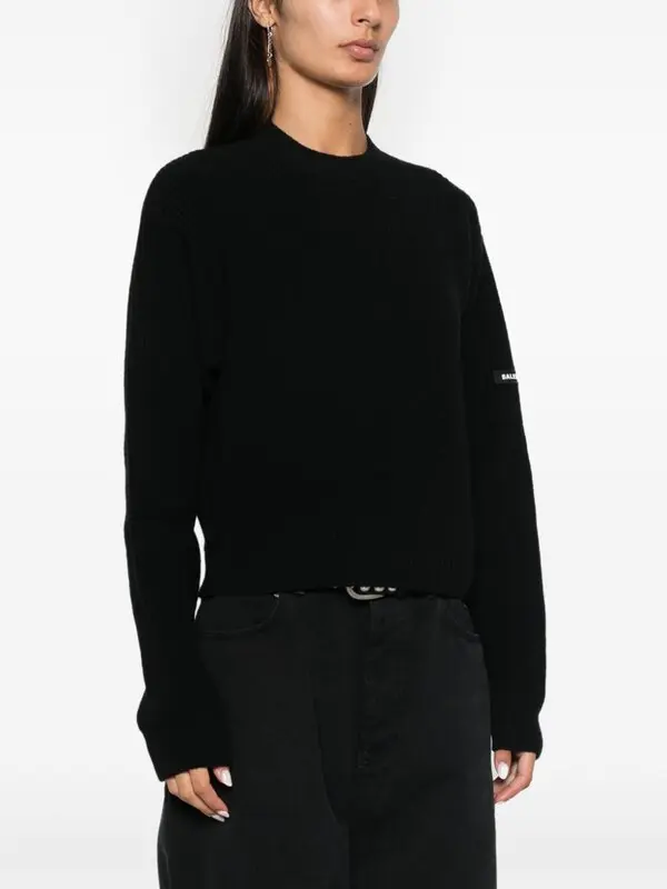 Balenciaga Patch Cropped Sweater