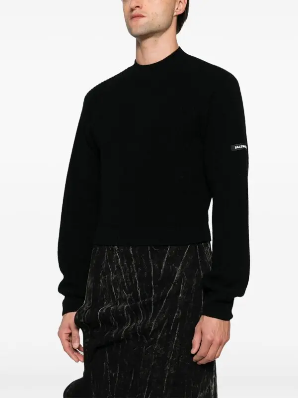Balenciaga Patch Cropped Sweater