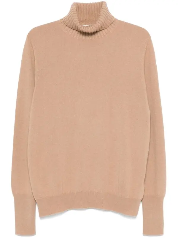 BALLANTYNE Cashmere Roll Neck Sweater - Brown