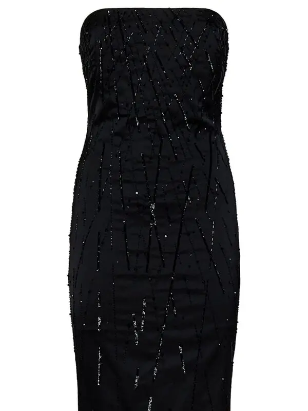 ROOM76 Crystal-embellished Satin Gown