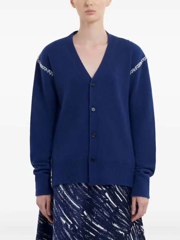Marni Whipstitch-trim Virgin Wool-cashmere Blend Cardigan