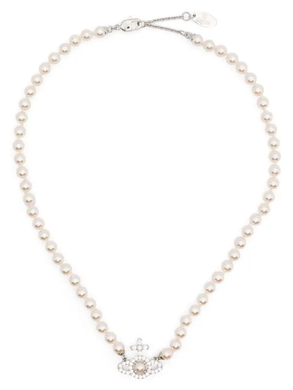 VIVIENNE WESTWOOD Olympia Pearl Necklace - Silver