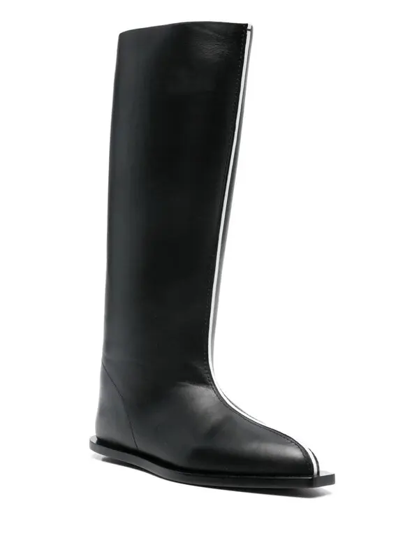 Plan C Leather Mid-calf Boots
