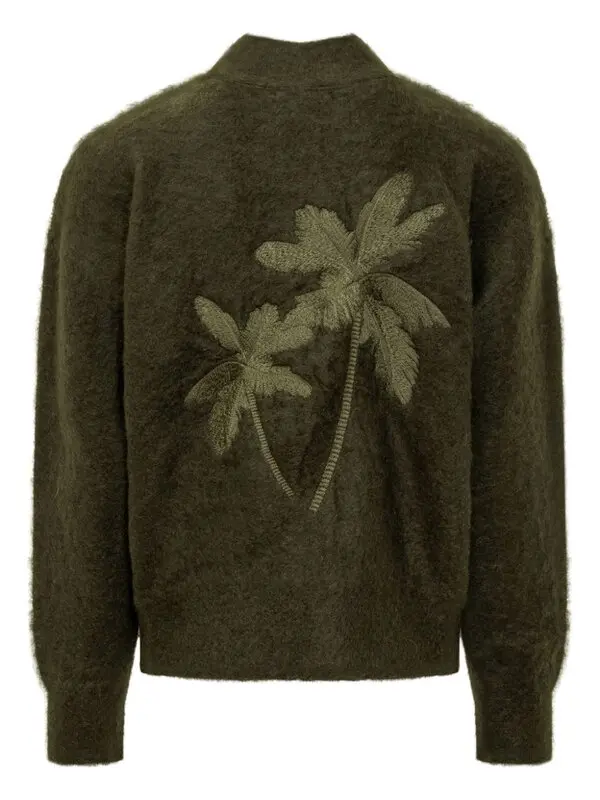 LANEUS Brushed-effect Cardigan - Green