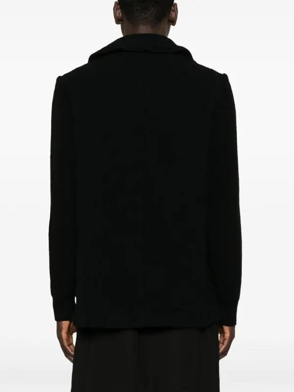 Comme Des Garçons Ribbed-sleeve Pea Coat