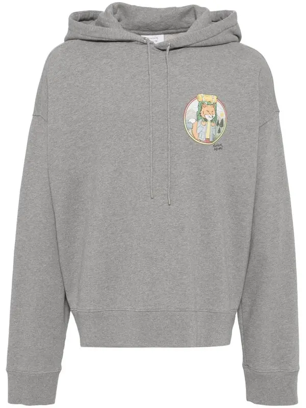 Maison Kitsuné Rambling Fox Oversized Hoodie - Grey
