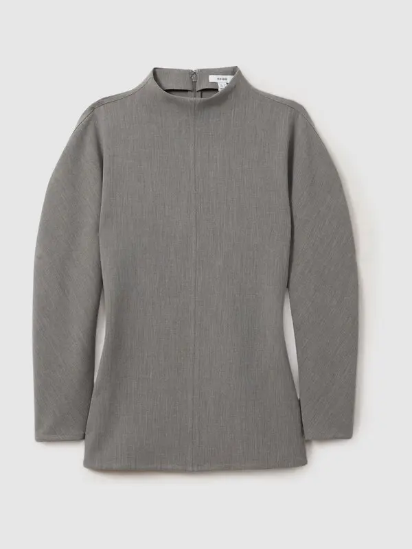 REISS Markari Sculpted High Neck Top