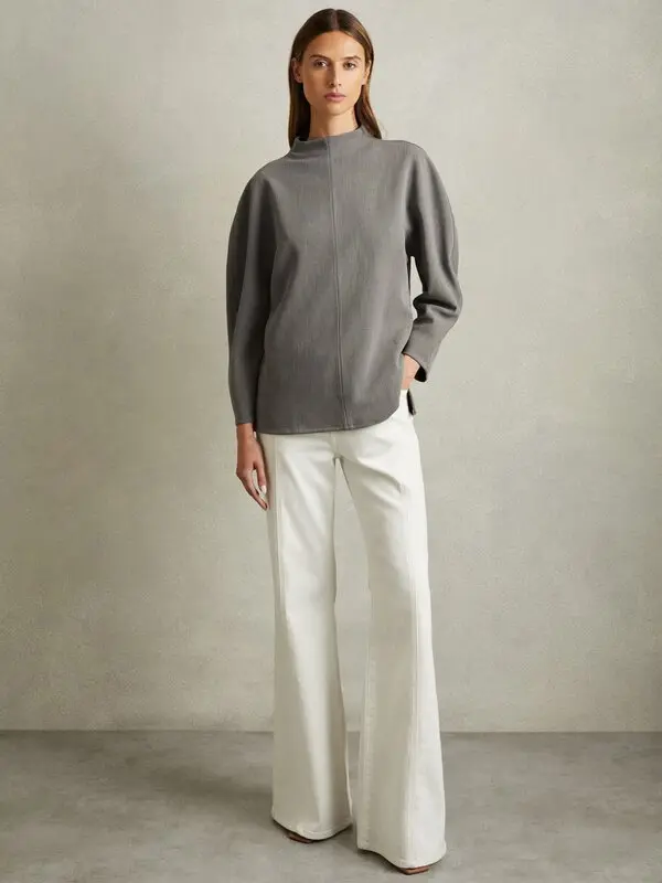 REISS Markari Sculpted High Neck Top