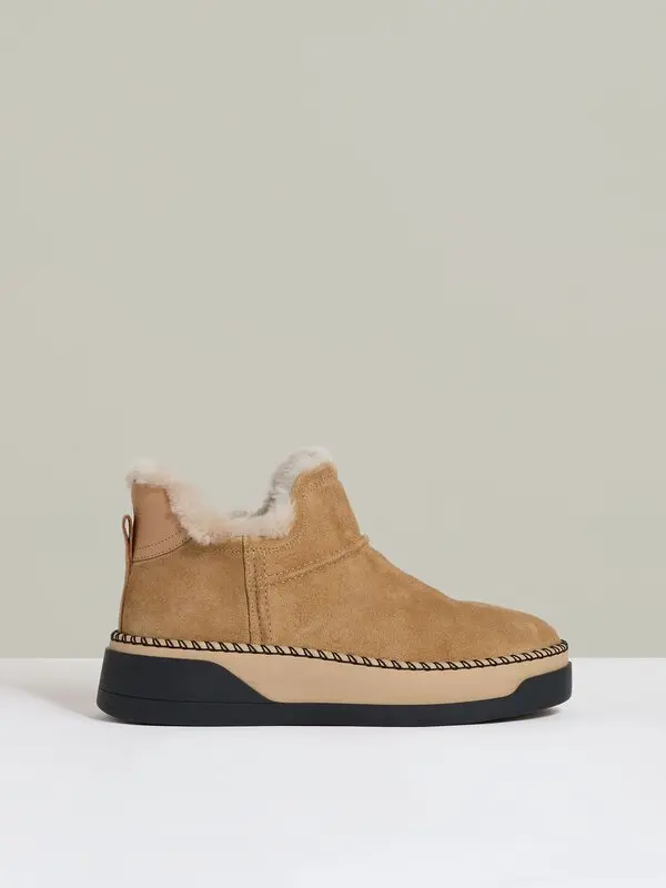 REISS Sylvie Shearling-lined Suede Ankle Boots