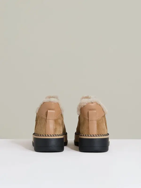 REISS Sylvie Shearling-lined Suede Ankle Boots