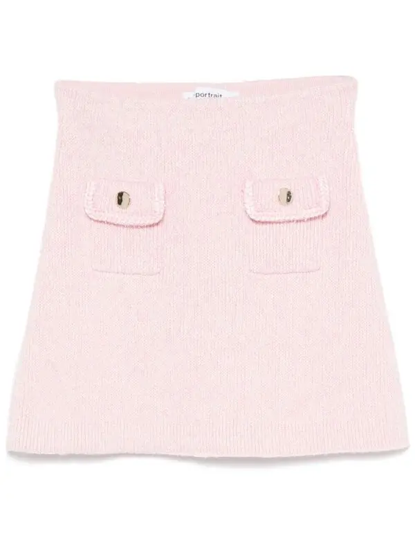 SELF-PORTRAIT Mélange-effect Mini Skirt