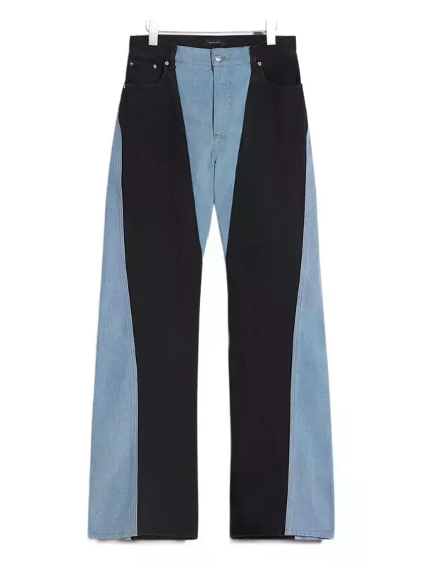MUGLER Colourblock Straight-leg Jeans - Blue