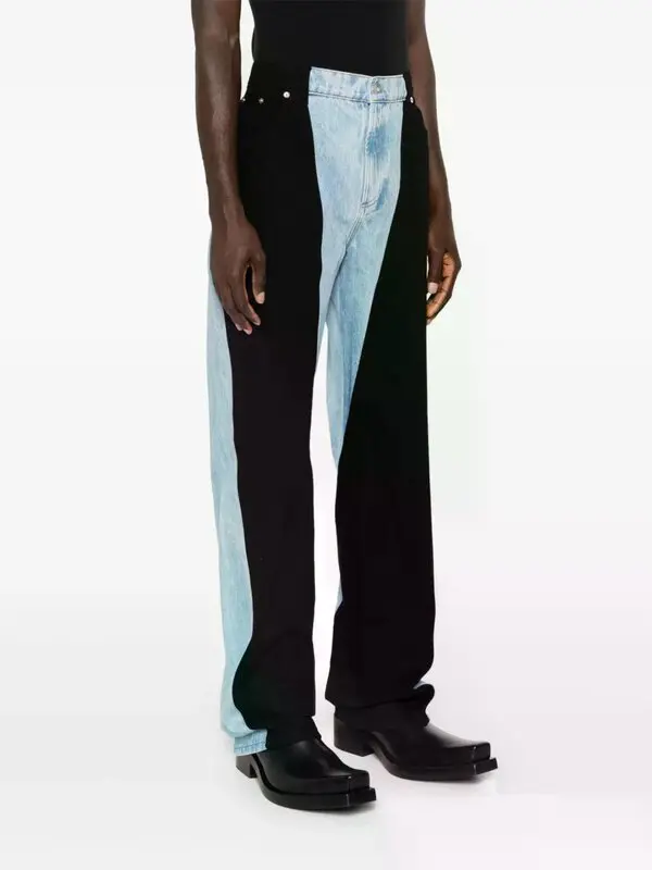 MUGLER Colourblock Straight-leg Jeans - Blue