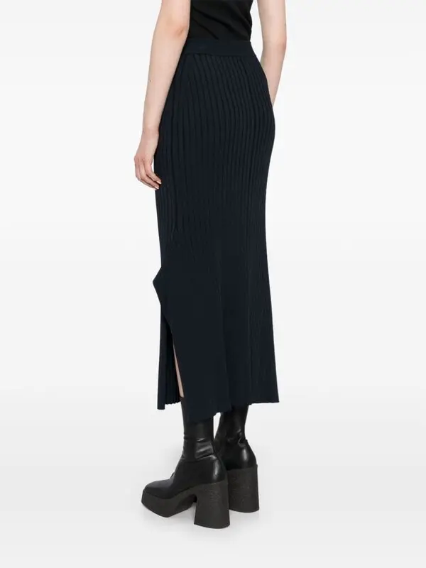 Stella McCartney Ribbed Flared Slit Midi Skirt
