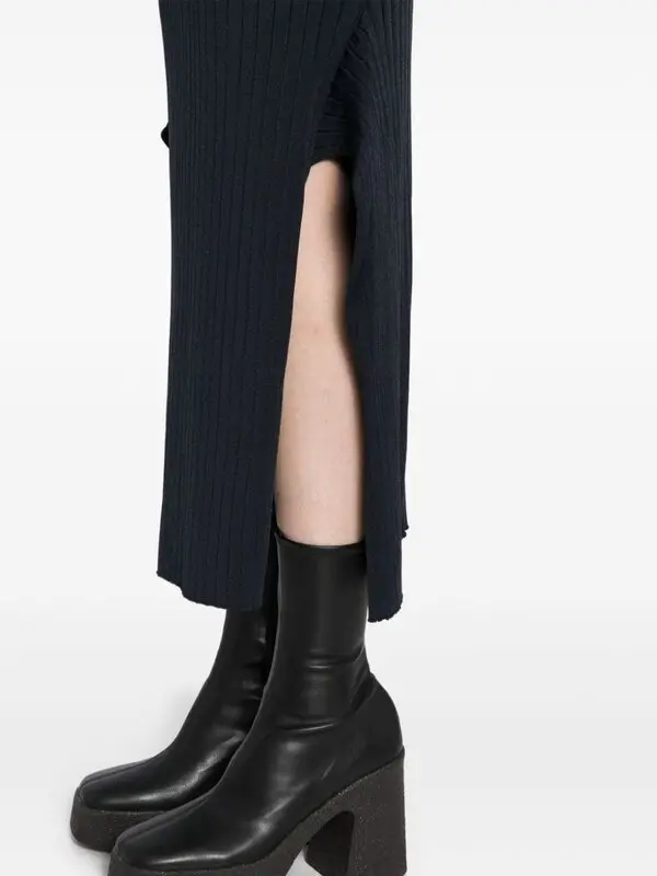 Stella McCartney Ribbed Flared Slit Midi Skirt