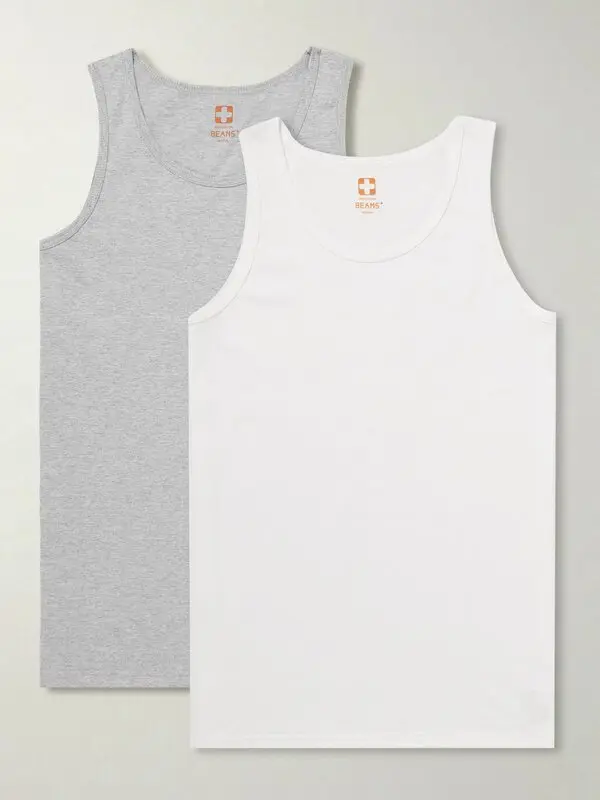 BEAMS Two-pack Slim-fit Cotton-jersey Tank Tops