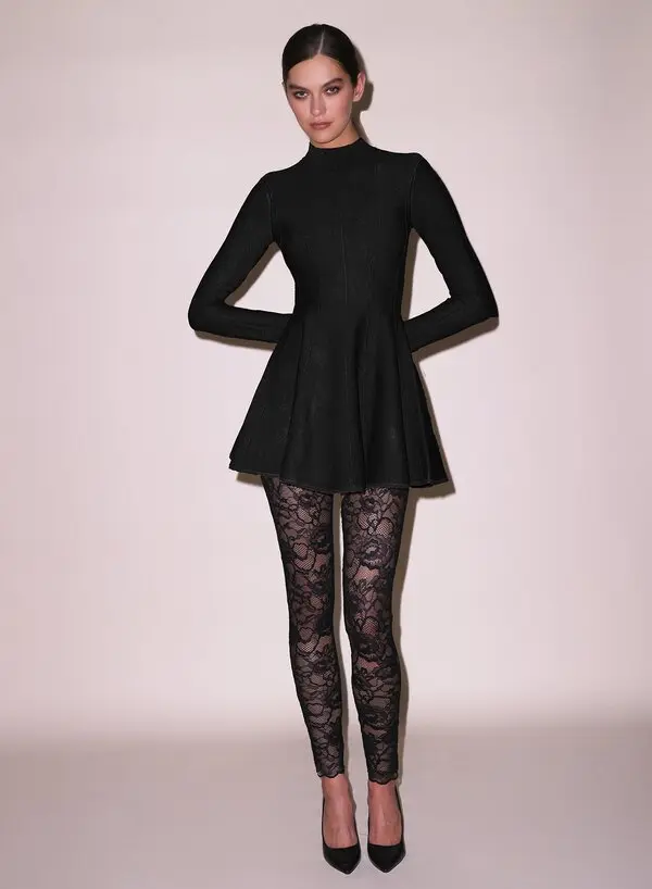 chinese dress ladies ON THE RUN LONG SLEEVE CORSET MINI DRESS BLACK – AKIRA