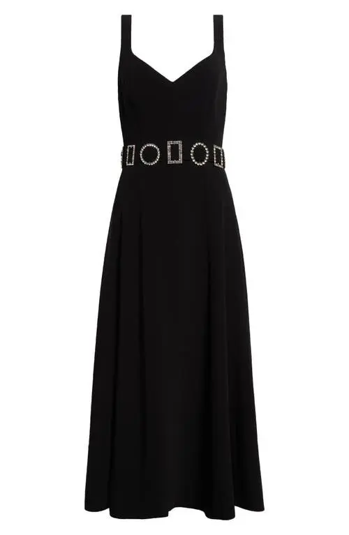 Cinq  Sept Eden Rhinestone Belt Sleeveless Maxi Dress In Black - 30% Off |  Editorialist