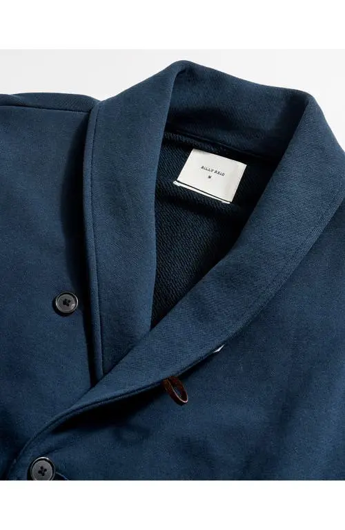 Billy Reid John Shawl Collar French Terry Jacket - Carbon Blue