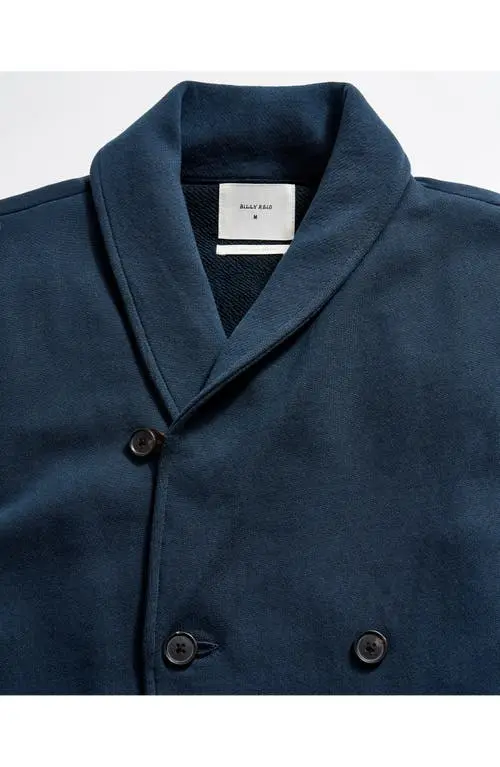 Billy Reid John Shawl Collar French Terry Jacket - Carbon Blue