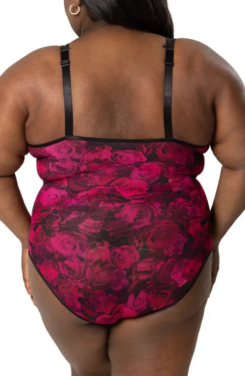 CURVY COUTURE Sheer Mesh Bodysuit