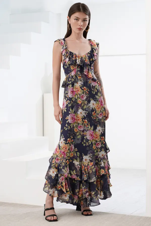knee length dresses for ladies RUSH HOUR SILK MAXI DRESS