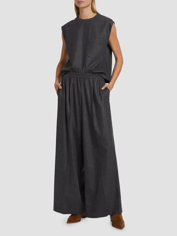 TWP Eva Wool-blend Wide-leg Pants