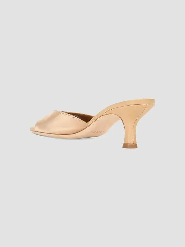 Staud Brigitte 55mm Satin Mules - Camel