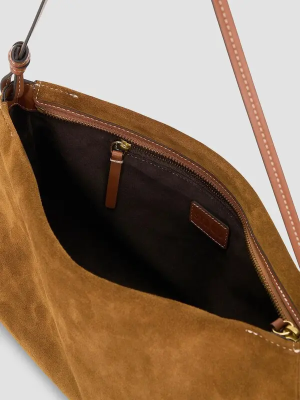 Staud Wally Suede Shoulder Bag - Tan