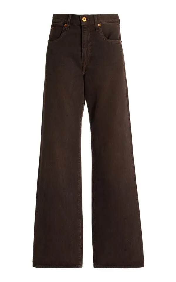 SLVRLAKE Grace Rigid High-rise Wide-leg Jeans - Brown