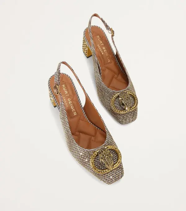 Kurt Geiger Embellished Chelsea Slingback Pumps - Beige
