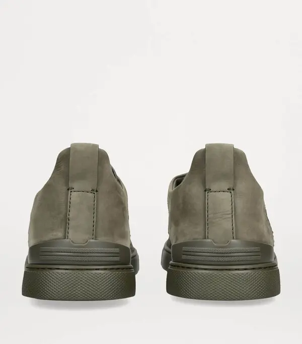 Zegna Crocodile Leather Triple Stitch Secondskin Sneakers