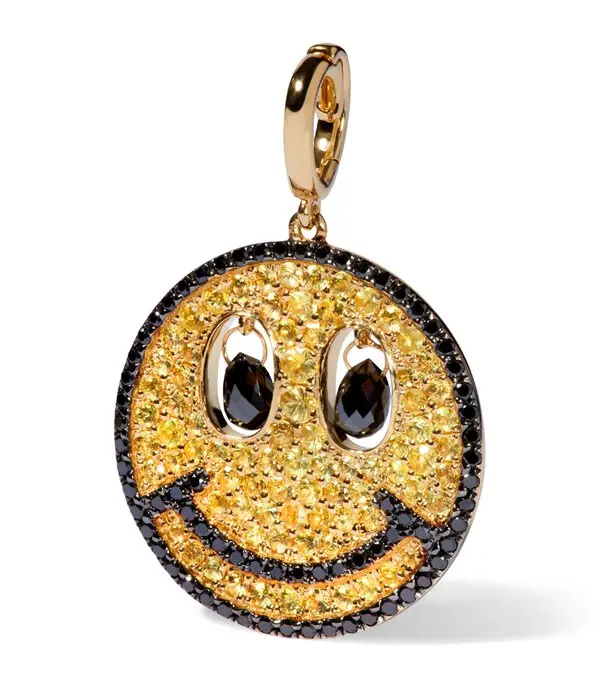 Annoushka Yellow Diamond And Sapphire Happy Face Charm - Gold