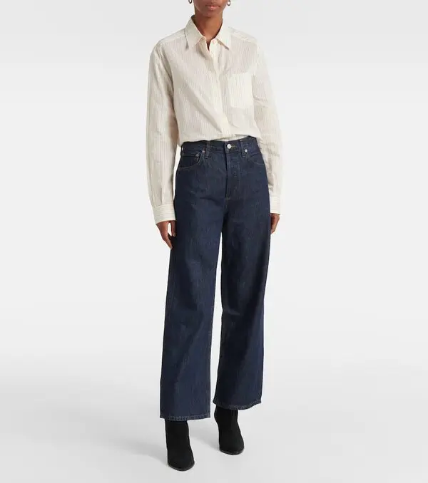 AGOLDE Ren High-rise Wide-leg Jeans In Polished