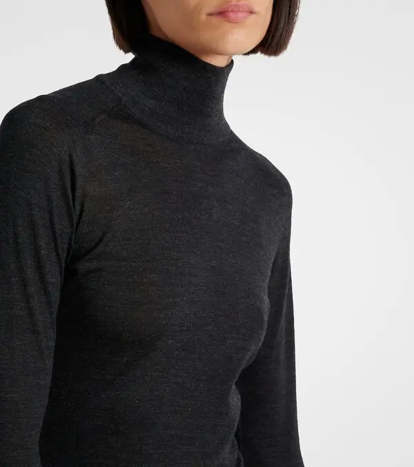 Alaïa Faux Shearling-trimmed Virgin Wool Midi Dress