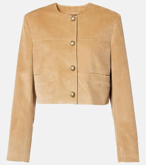 Citizens Of Humanity Pia Cropped Corduroy Jacket - Brown