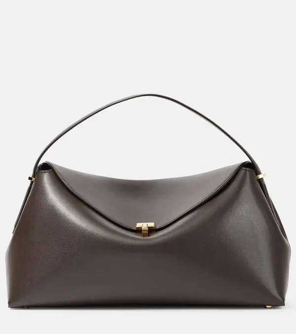 TOTEME T-lock Leather Tote Bag - Brown