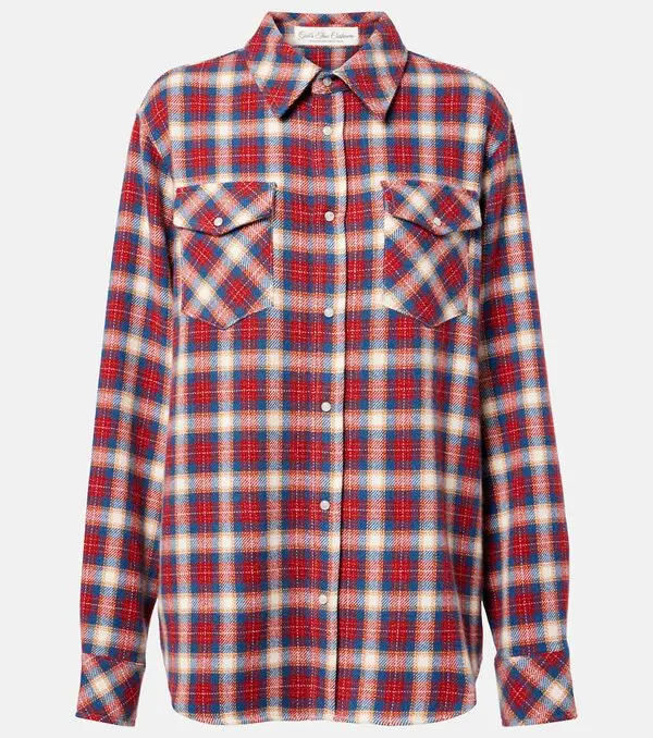GOD'S TRUE CASHMERE Ski Santa Fe Checked Cashmere Shirt
