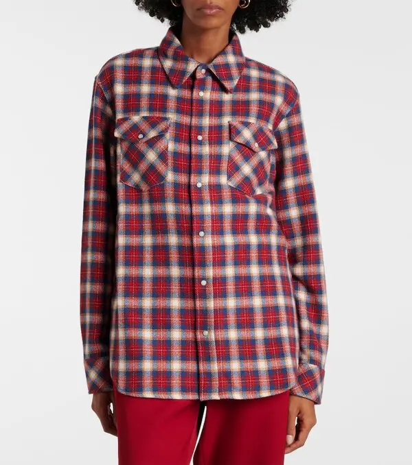GOD'S TRUE CASHMERE Ski Santa Fe Checked Cashmere Shirt