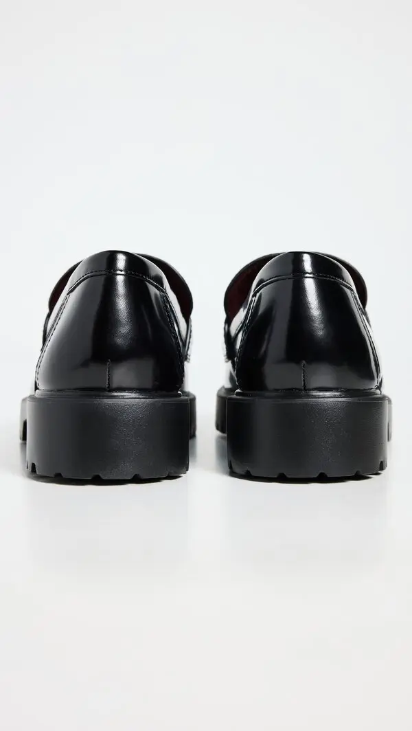 Tory Burch Lug Sole Leather Loafers - Perfect Black
