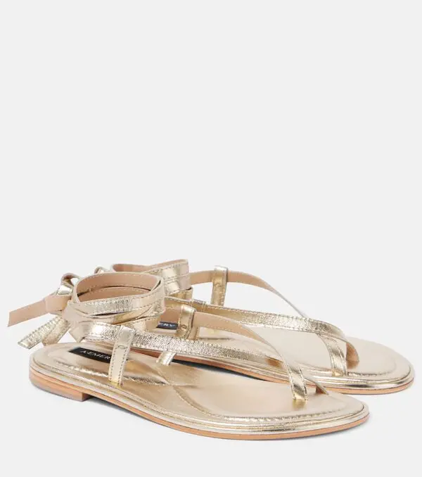 A.emery Elliot Leather Sandals - Gold