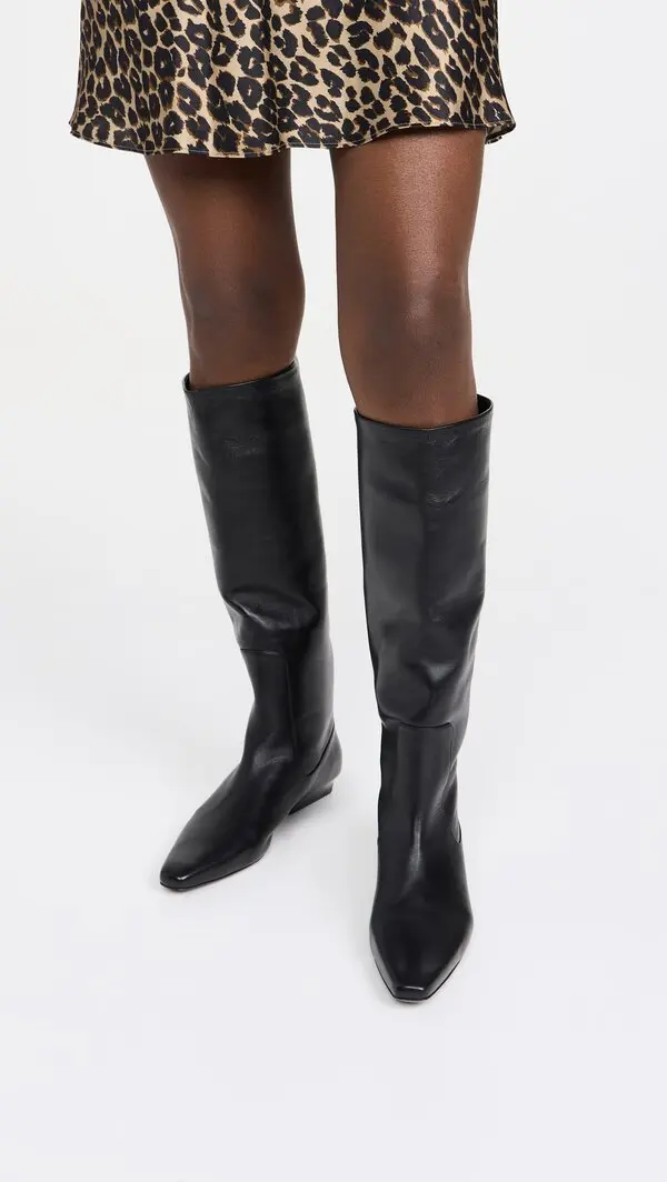 Staud Wally Flat Boots - Black