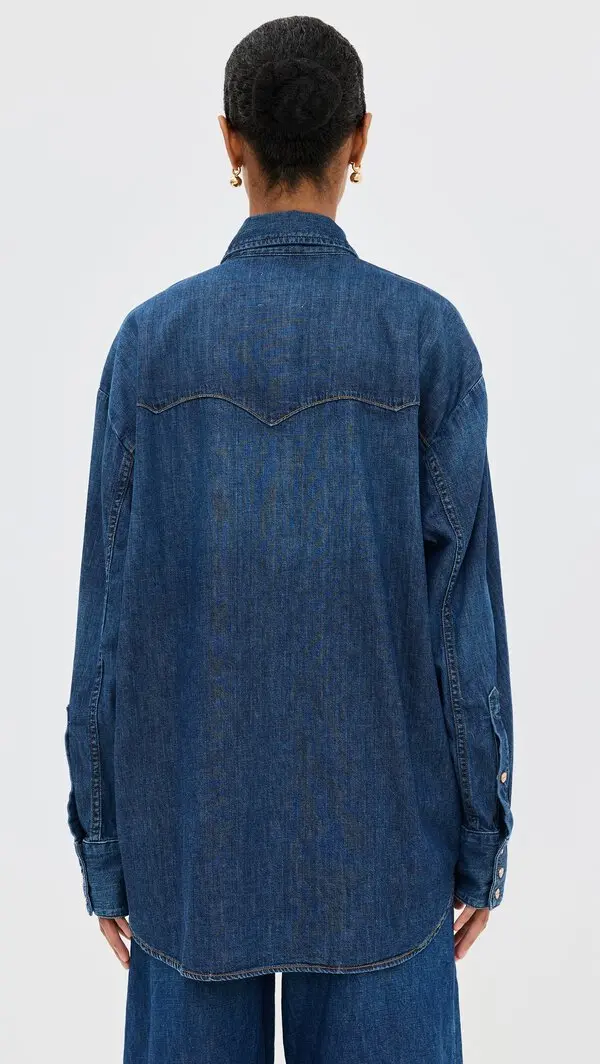 TWP Supersized Rancher Shirt - Dark Wash