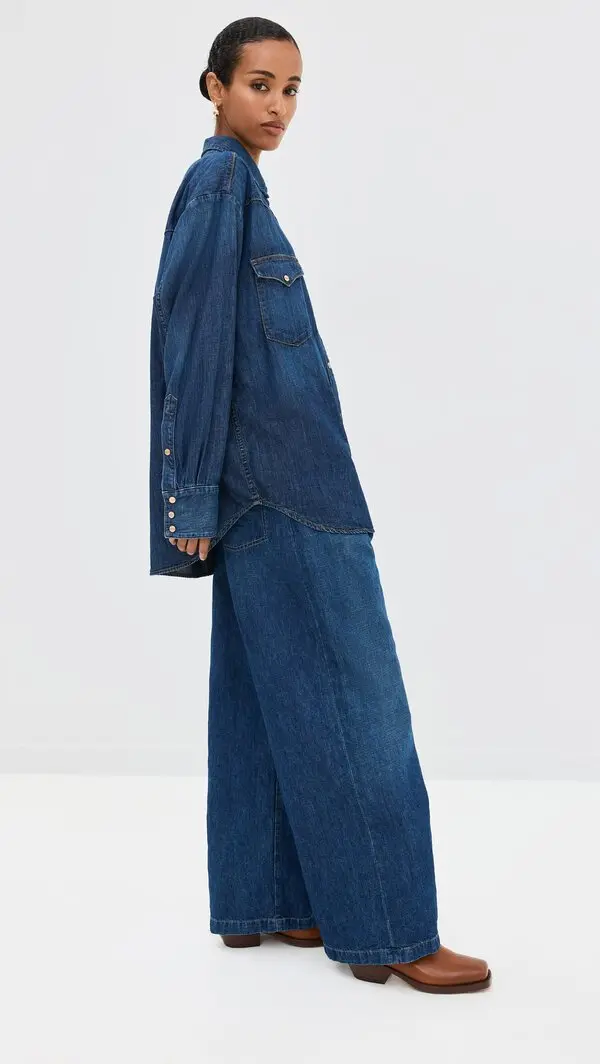 TWP Supersized Rancher Shirt - Dark Wash