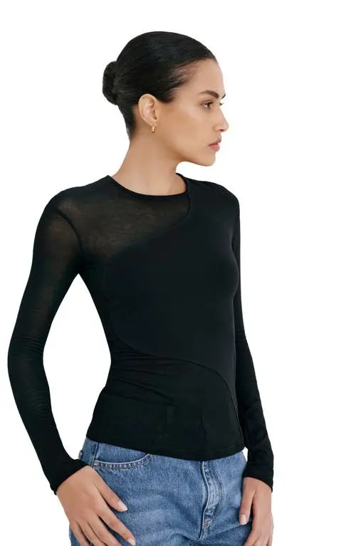 MARCELLA Casey Contrast Knit Top