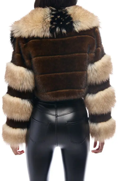 AZALEA WANG Portia Crop Faux Fur Jacket
