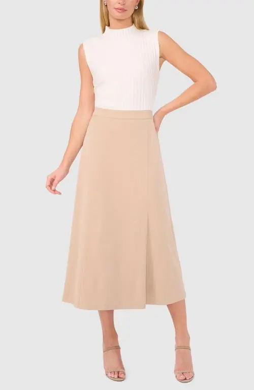 Halogen(R) Pleated Midi Skirt In Coastal Beige 40% Off