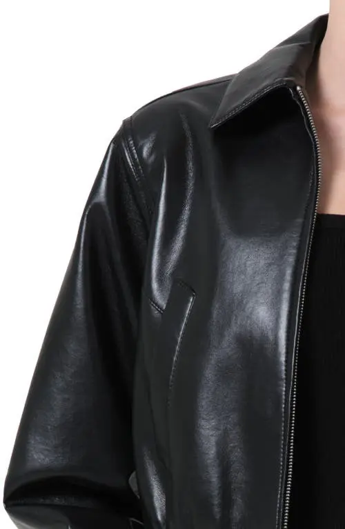 AGOLDE Essie Recycled Leather Crop Jacket - Black
