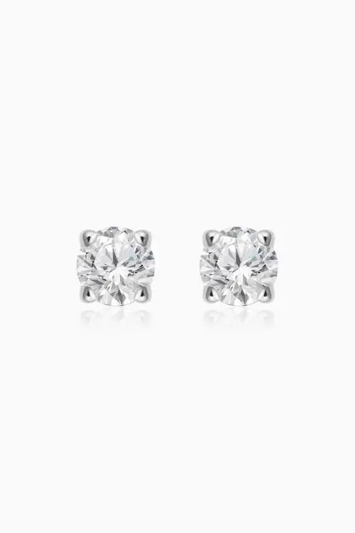 ORADINA 14k Diamond Stud Earrings - White Gold