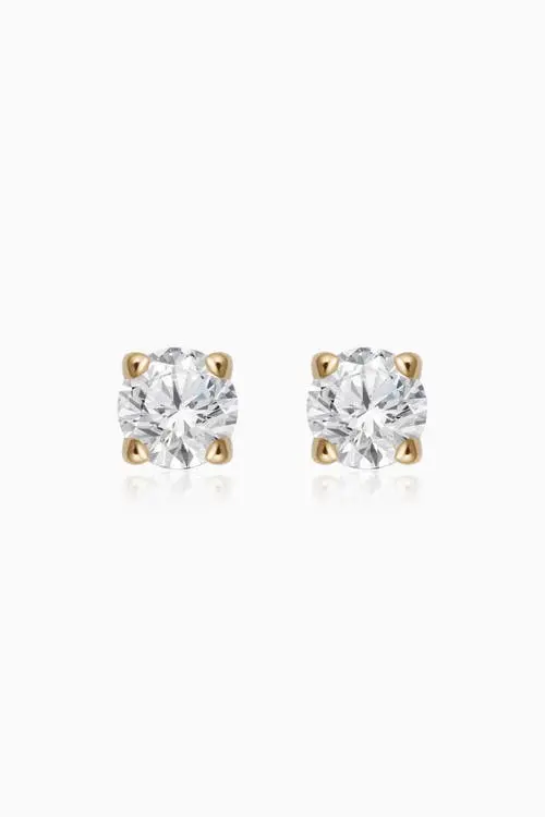 ORADINA 14k Diamond Stud Earrings - Yellow Gold